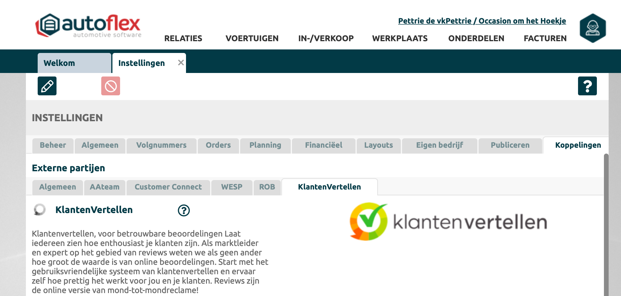 Bijgewerkte koppeling tussen klantenvertellen & Autoflex 10 - Klanten Vertellen